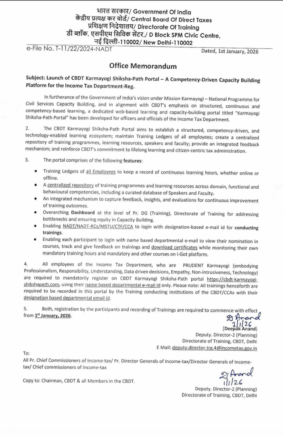 CBDT Launches Karmayogi Shiksha-Path Portal for Income Tax Employees