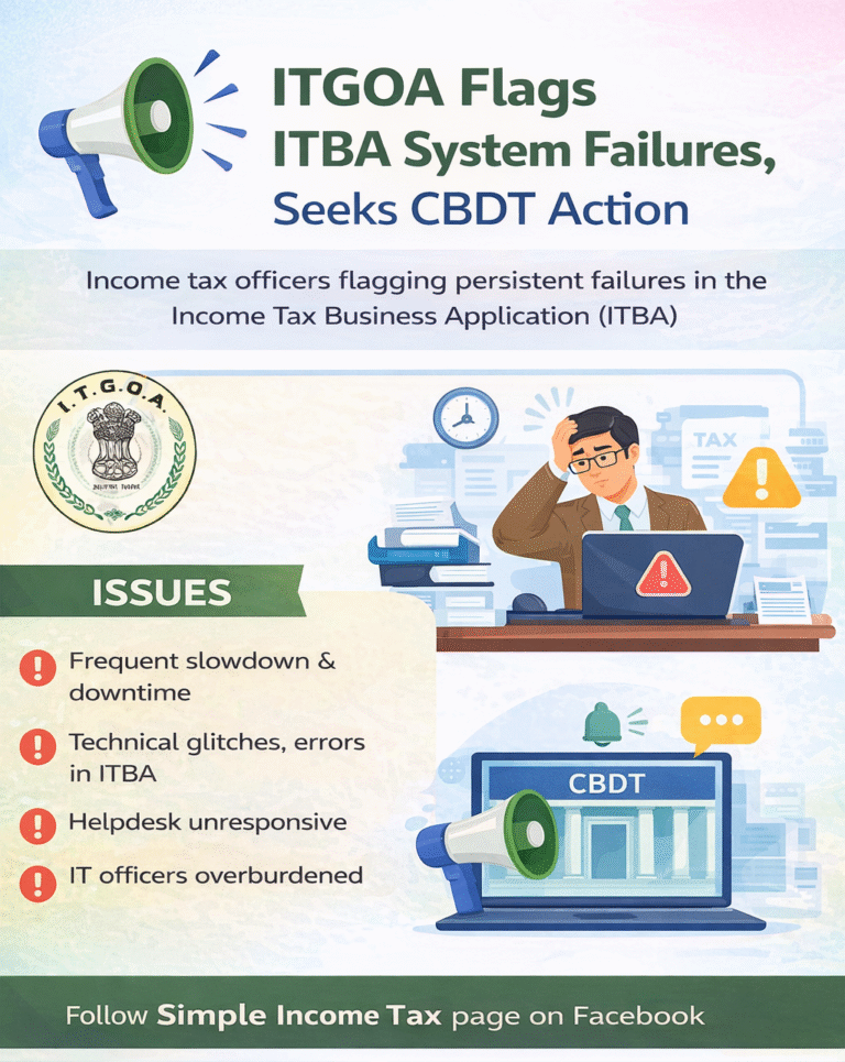 ITGOA Seek Real-Time Appeal Status System from CBDT